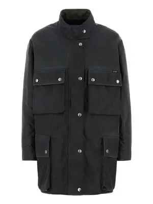 Prada Re-nylon Padded Jacket With Stand Collar - Grey