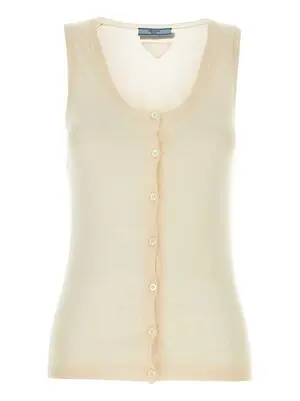Prada Cashmere-blend Knit Vest - Pink