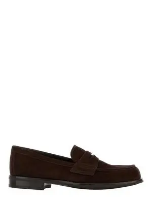 Prada Suede Slip-on Loafers - Brown