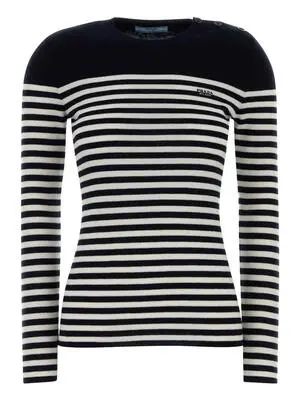Prada Virgin Wool Striped Knit Sweater - Stripped