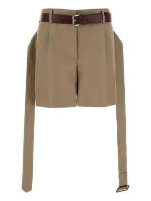 PRADA PRADA Twill Belted Shorts