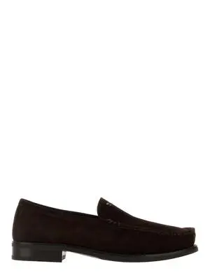 Prada Suede Calf Leather Loafers - Brown