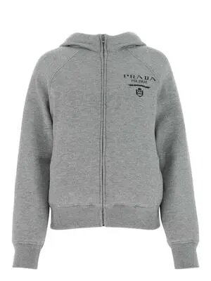 Prada Prada Cashmere-Blend Quilted Down Jacket Grey