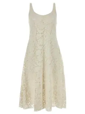 Prada Lace Mini Dress With Cupro-silk Lining - White