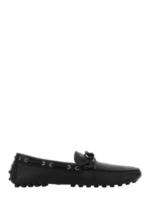 Prada PRADA Deer Leather Driving Loafers Black