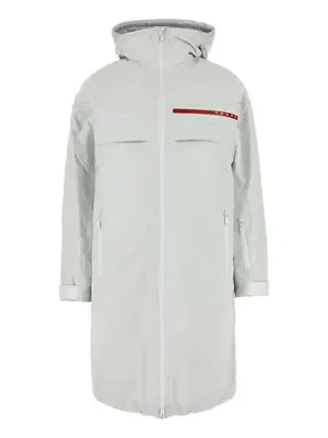 Prada PRADA Re-Nylon Padded Zip-Up Jacket With Hood White