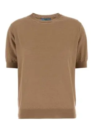Prada 100% Cashmere Knit Sweater - Camel