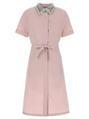 Prada Poplin Shirt Dress - Pink