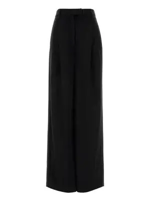 Prada Cashmere Wide-leg Pants - Black