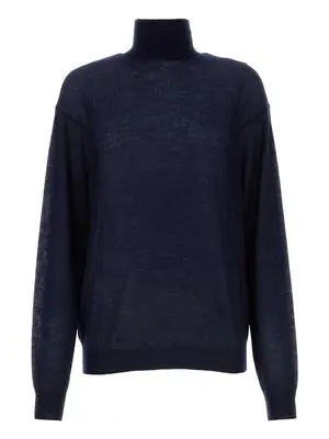Prada Cashmere Semi-sheer Turtleneck Sweater - Blue