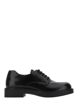 Prada Calf Leather Lace-up Shoes - Black