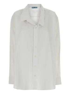 Prada Oversized Cotton Poplin Shirt - White