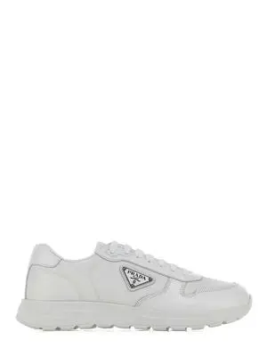 Prada Prax 2.0 Recycled Polyamide And Calf Leather Sneakers - White