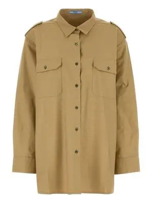 Prada PRADA Oversized Cotton Shirt Camel