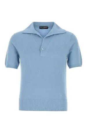 Dolce & Gabbana Cotton-blend Polo Shirt - Light Blue