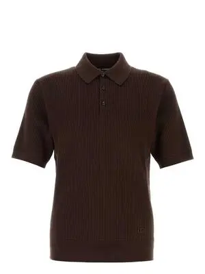 Dolce & Gabbana Dark Cotton Polo Shirt For - Brown