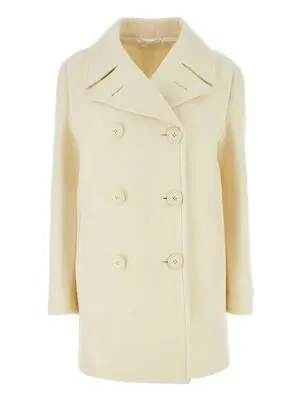 Prada Double Breasted Wool-blend Jacket - White