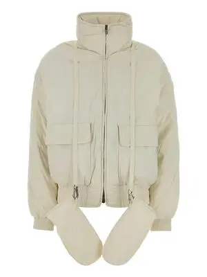GOLDEN GOOSE Padded Bomber Jacket With Stand Collar - White