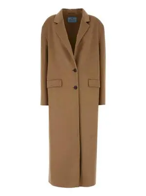 Prada Wool-blend Jacket With Angora And Cashmere - Camel