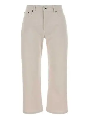 Miu Miu Tailored Cotton Pants - White