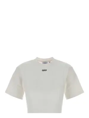 Off-White OFF-WHITE Stretch Cotton Crewneck T-Shirt White