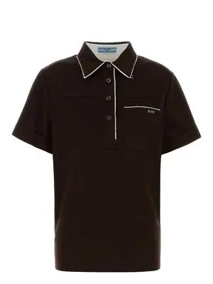 Prada Chocolate Cotton Polo Shirt - Brown