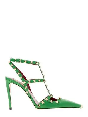 Valentino Garavani Valentino Garavani Rockstud Leather Pumps Green