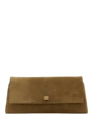 Khaite Audrey Suede Clutch Bag - Camel