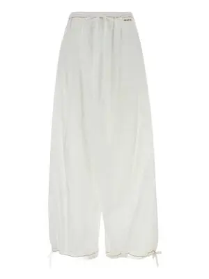 Marni Poplin Wide-leg Trousers - White