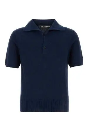 Dolce & Gabbana Cotton-nylon Polo Shirt - Blue