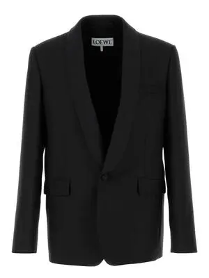 Loewe Wool-silk Blend Blazer - Black