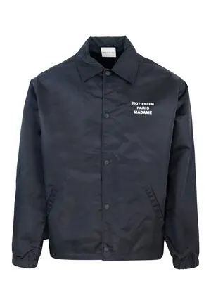 Drole De Monsieur Contemporary Nylon Overcoat - Black