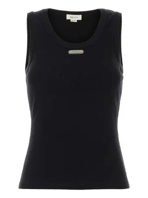 Alexander McQueen Ribbed Stretch Cotton Tank Top - Black