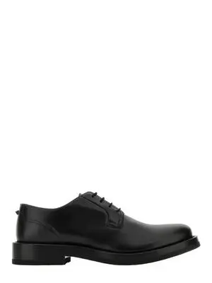 Valentino Garavani Leather Lace-up Derby Shoes - Black
