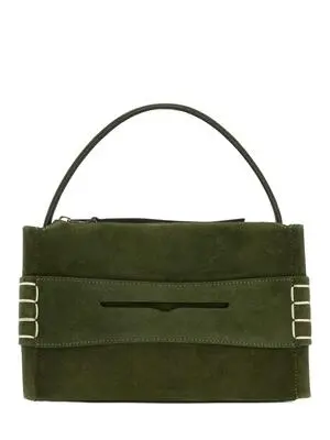 JW Anderson Small Suede Loafer Handbag - Green