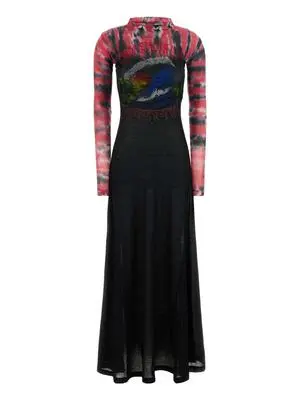 Balenciaga Long Sleeve T-shirt Dress - Printed