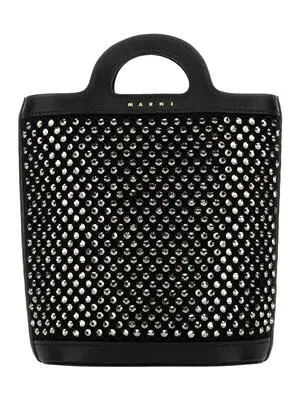 Marni Embellished Mesh Tropicalia Mini Handbag - Black