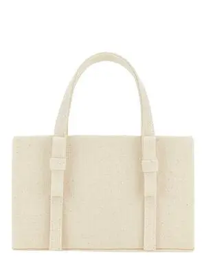 Kara Mini Canvas Handbag - White