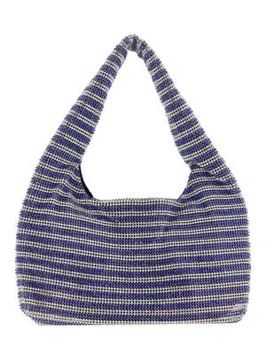 Kara KARA Two-Tone Rhinestone Mini Handbag Stripped