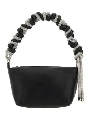 Kara Mini Nappa Leather Handbag With Embellished Handle - Black