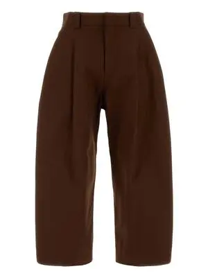 Balenciaga Chocolate Cotton Wide-leg Pants - Brown