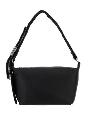 Kara Nappa Leather Shoulder Handbag With Silver Hardware - Black
