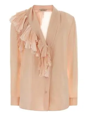 Alberta Ferretti Ruffled Silk Shirt - Pink