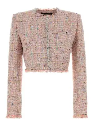 Balmain Tweed Cropped Blazer - Multicoloured