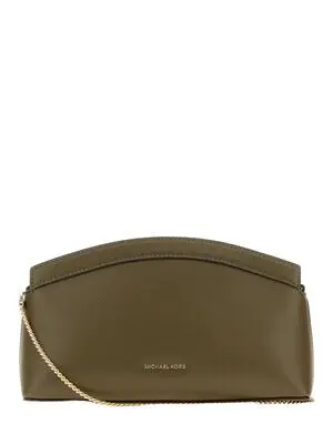 Michael Kors MICHAEL KORS Small Athena Leather Clutch With Adjustable Shoulder Strap Green