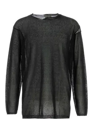 Yohji Yamamoto Long Sleeve Crew Neck Sweater - Black