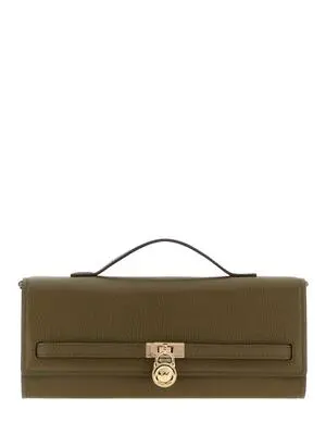 Michael Kors MICHAEL BY MICHAEL KORS Hamilton Moderne Leather Handbag With Top Handle And Shoulder Strap Green