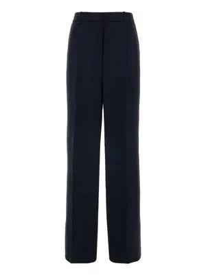 ANINE BING Satin Wide-leg Trent Pant - Blue