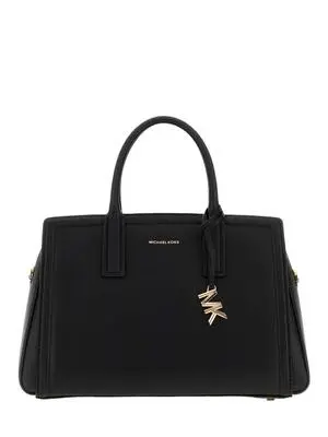 Michael Kors Leather Laila Handbag With Adjustable Shoulder Strap - Black