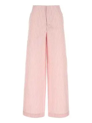 Philosophy Di Lorenzo Serafini Embroidered Wide-leg Poplin Pants - Stripped